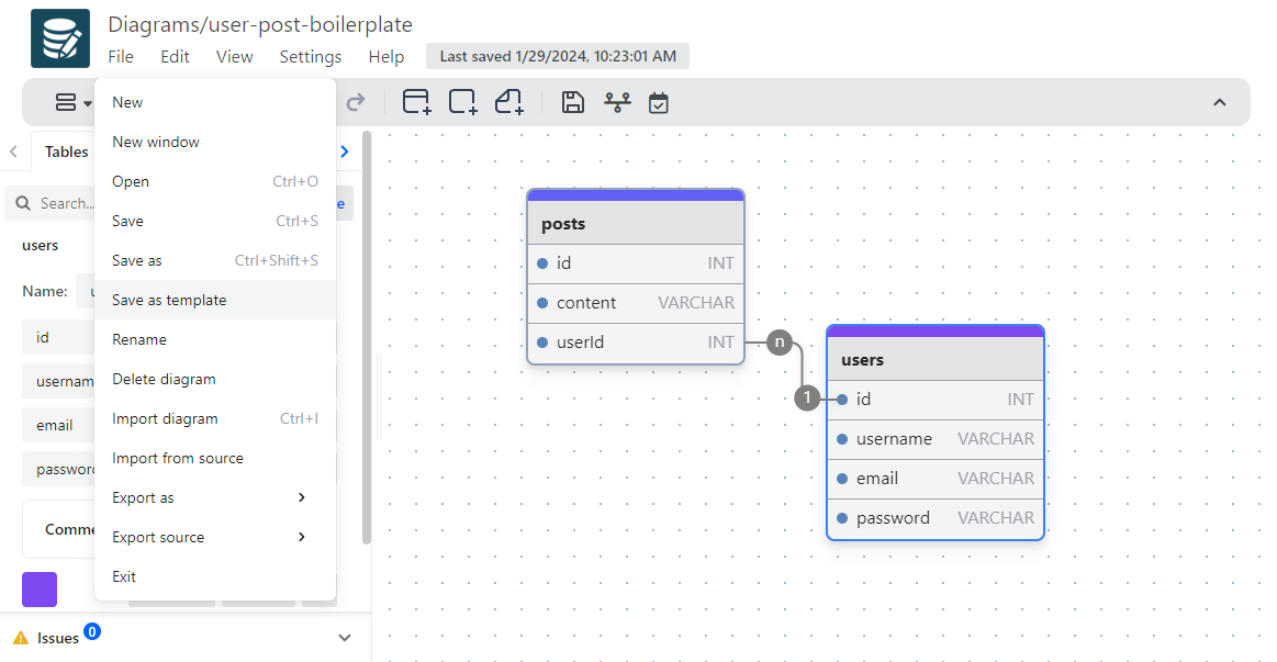 drawDB | Online database diagram editor and SQL generator